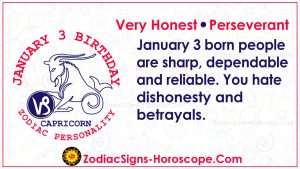 January 3 Zodiac is Capricorn - Full Horoscope and Birthday Personality