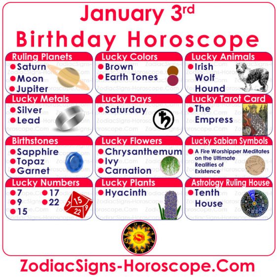January 3 Zodiac is Capricorn - Full Horoscope and Birthday Personality