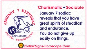 January 7 Zodiac – Full Horoscope Birthday Personality | ZSH