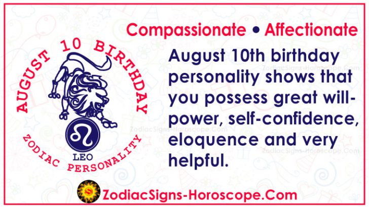 August 10 Zodiac (Leo) Horoscope Birthday Personality and Lucky Things ...