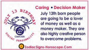 July 13 Zodiac (Cancer) Horoscope Birthday Personality and Lucky Things