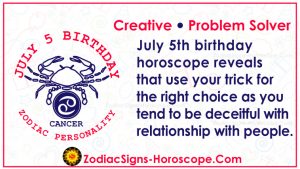 July 5 Zodiac (Cancer) Horoscope Birthday Personality and Lucky Things ...