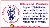 August 17 Zodiac (Leo) Horoscope Birthday Personality and Lucky Things ...