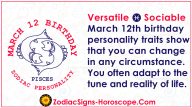 March 12 Zodiac (Pisces) Horoscope Birthday Personality and Lucky ...