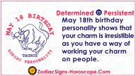 May 18 Zodiac (Taurus) Horoscope Birthday Personality and Lucky Things