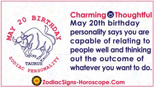 May 20 Zodiac (Taurus) Horoscope Birthday Personality and Lucky Things
