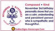 November 3 Zodiac (Scorpio) Horoscope Birthday Personality and Lucky ...