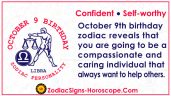 October 9 Zodiac (Libra) Horoscope Birthday Personality and Lucky Things