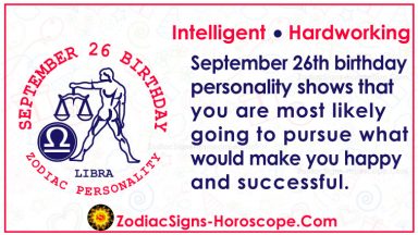Horóscopo del 26 de septiembre (Libra) Personalidad y cosas afortunadas ...