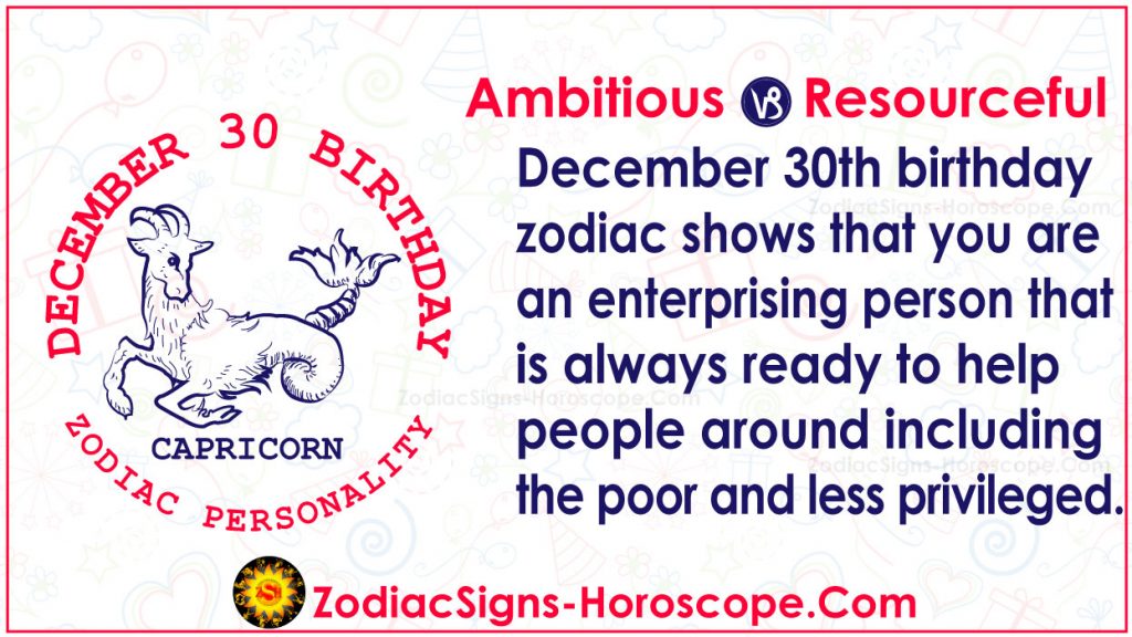 December 30 Zodiac (Capricorn) Horoscope Birthday Personality and Lucky ...