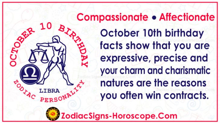 October 10 Zodiac (Libra) Horoscope Birthday Personality and Lucky Things