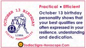 October 13 Zodiac (Libra) Horoscope Birthday Personality and Lucky Things