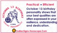 October 13 Zodiac (Libra) Horoscope Birthday Personality and Lucky Things