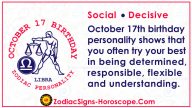 October 17 Zodiac (Libra) Horoscope Birthday Personality and Lucky Things
