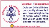 October 24 Zodiac (Scorpio) Horoscope Birthday Personality and Lucky Things