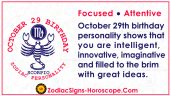 October 29 Zodiac (Scorpio) Horoscope Birthday Personality and Lucky ...