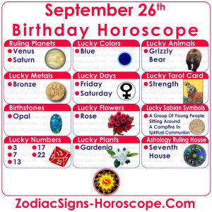 26 de setembro Horóscopo do Zodíaco (Libra) Aniversário Personalidade e ...