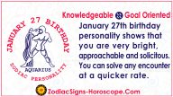27 de enero Zodiaco (Acuario) Horóscopo Cumpleaños Personalidad y cosas ...