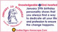 January 29 Zodiac (Aquarius) Horoscope Birthday Personality and Lucky ...