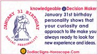 January 31 Zodiac (Aquarius) Horoscope Birthday Personality and Lucky ...