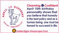 April 10 Zodiac (Aries) Horoscope Birthday Personality and Lucky Things