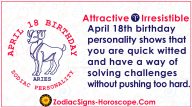 18º de abril Zodíaco (Áries) Horóscopo Aniversário Personalidade e Sorte