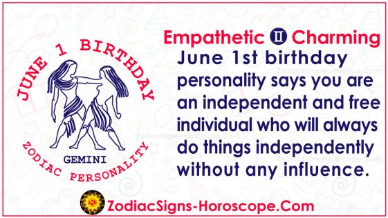 June 1 Zodiac (Gemini) Horoscope Birthday Personality and Lucky Things