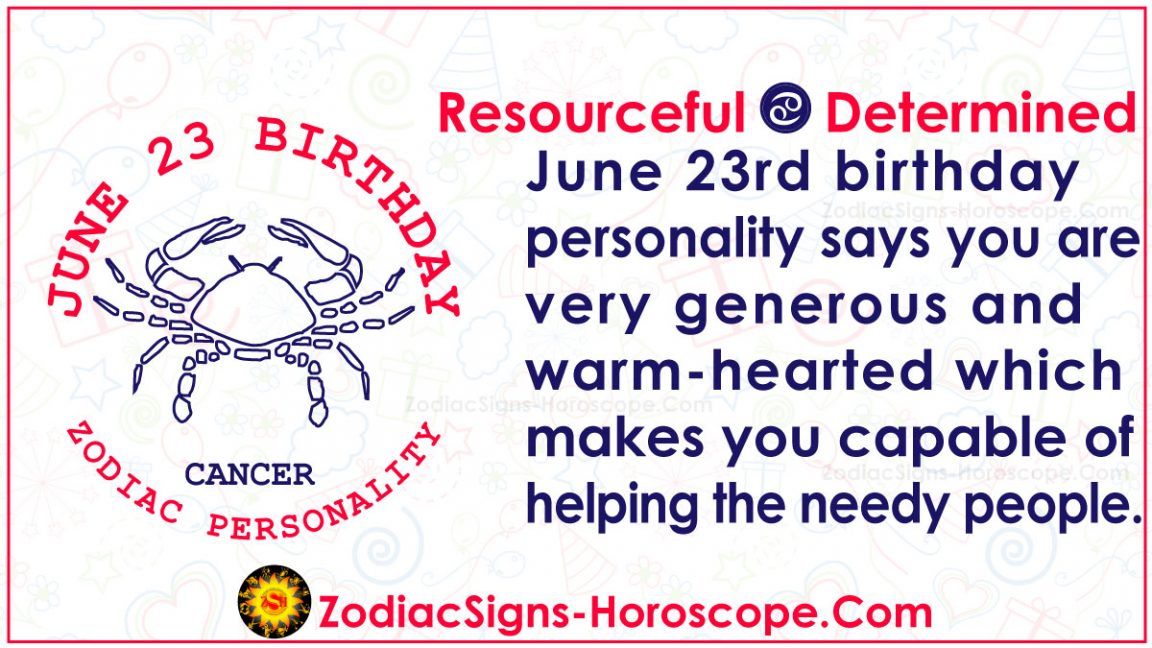 23 de junio Zodiaco (Cáncer) Horóscopo Cumpleaños Personalidad y cosas ...
