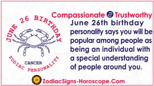 June 26 Zodiac (Cancer) Horoscope Birthday Personality and Lucky Things
